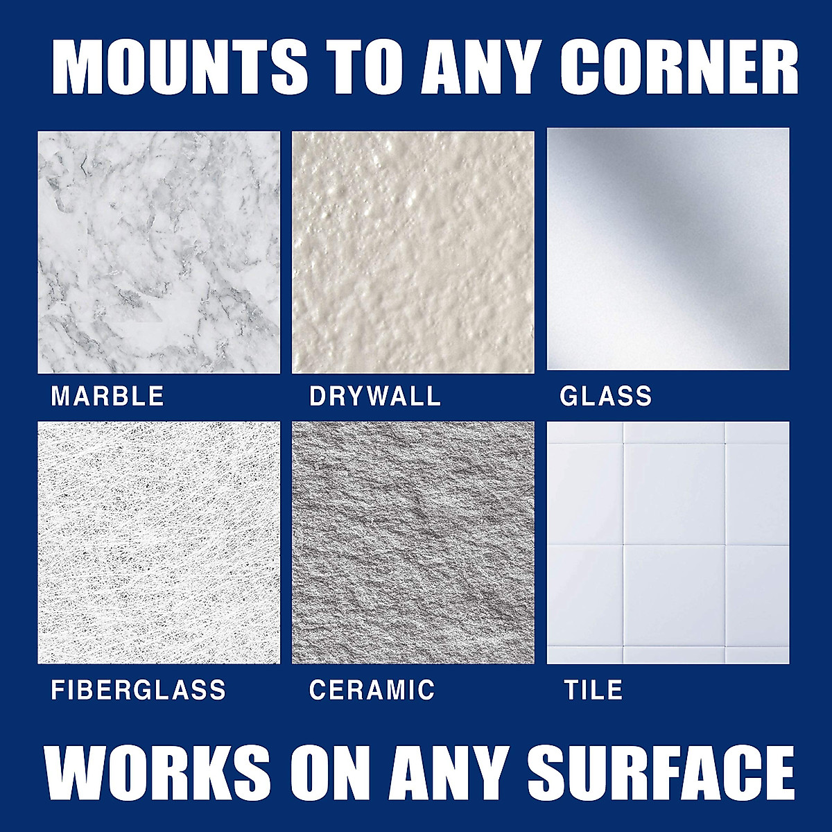 Instahang Rotating Shelf, Storage Organizer with Water-Resistant LED Lights, No-Assembly Wall-Mounted Shelf for Kitchen and Bathroom Caddy Storage, Corner Shower Shelf, 11" x 2.8" x 11", (Grey)