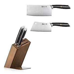 Cangshan L Series 3-Piece HUA Cleaver Block Set, German Steel Forged, Black, 1027426