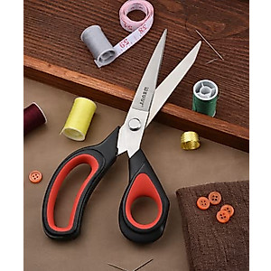 MEUUT 9.5 inch Multipurpose Scissors Fabric Scissors -2 Pack Heavy Duty Sewing Shears Tailor Scissors for Fabric Leather Ribbon Cardboard Cutting Scissors