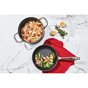 Cuisipro Easy Release Hard Anodized Stainless Steel Stock Pot, 6qt/9.5"diam