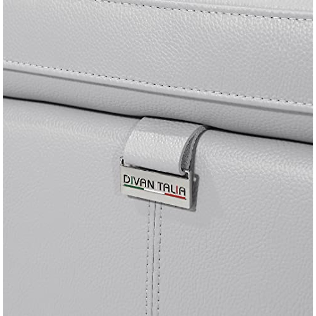 Blackjack Furniture Weston Collection Italian Leather Living Room Sofa, Light Gray