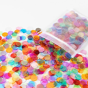 Sukh 500pcs Bingo Chips for Bingo Games Colored Bingo Markers Chips Loteria Mexican Bingo Fichas De Bingo Plastic Poker Chips Pokeno Board Game Transparent Math Counters Game Pieces for Classroom