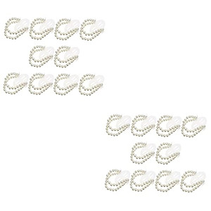 DECHOUS 20 Pcs Bridal Wrist Pearls Prom Bracelet Prom Stuff Pearl Bracelets Elastic Bead Wristband Wedding Wrist Corsages Bands Cuff Bracelet Wedding Corsage Supplies Corsage Wristlet Band