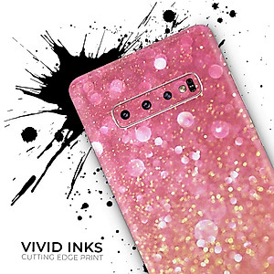 DesignSkinz Unfocused Pink and Gold Orbs Protective Vinyl Decal Wrap Skin Cover Compatible with The Samsung Galaxy S20 (Screen Trim & Back Glass Skin)
