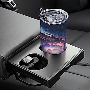 Tangopi Cloud Space Galaxy 20 oz Tumbler with Lid and Straw Insulated Travel Coffee Mug Reusable Spill Proof Coffee Cups Stainless Steel Water Bottle for Hot and Cold Drinks