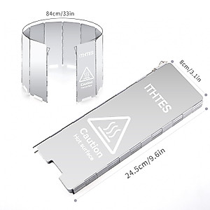 Ithyes Stove Windscreen camping stove windbreak outdoor camping accessories 10 plates wind screen foldable camping gas stove windshield cookware equipment