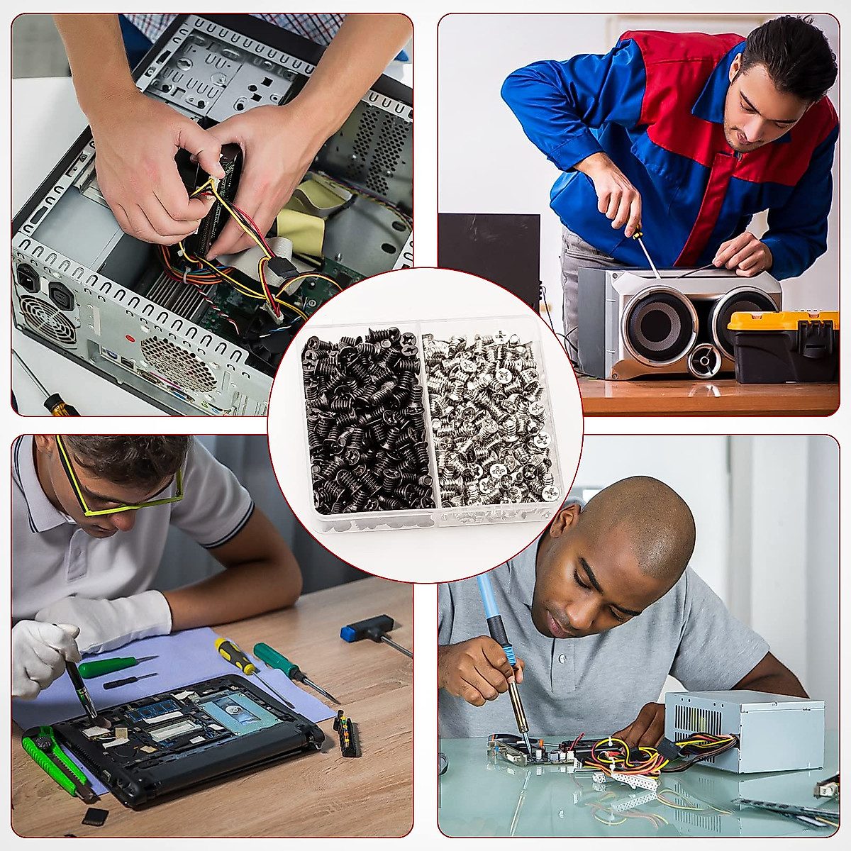 Zmbroll Hard Drive Screw Computer PC Case Screws KM6#-32 Flat Head Screws Countersunk Phillips Head for 3.5" inch Hard Drive Disk HDD Screws (Black200+Silver200)