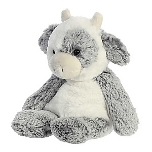 Aurora® Snuggly Sweet & Softer™ Cow Stuffed Animal - Comforting Companion - Imaginative Play - White 9 Inches