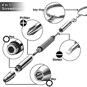 Eyeglasses Repair Kit, 1100Pcs Tiny Screws and 5 Pairs Nose Pads Stainless Steel Set with Micro Screwdriver Tweezer for Glasses, Sunglasses, Watch Repair