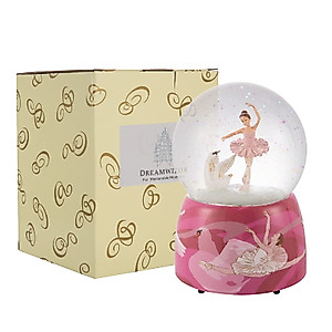 Dreamwizor Snow Globe for Birthday, Ballet Recital Gift, Made with Real Glass, Collectible Ballet Dancer Snowglobe for Adult, Musical Snow Globe Gift for Wife, Women and Girls, Tuned Swan Lake