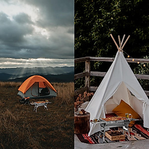 Charcoal BBQ Grill-KIICHI TERASAWA Portable Barbecue Carbon Grill-Stainless Steel Foldable Smoker BBQ Grill for Outdoor Cooking and Camping Backyard Patio Beach