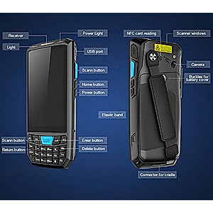RUGLINE Android 13 Barcode Scanner Handheld Mobile Computer with Honeywell 1D Laser Scanner, Support Wireless Wi-Fi 4G LTE for Warehouse Delivery Retail Inventory Management System, IP66 Rugged PDA