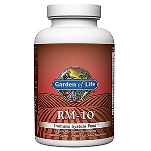 Garden of Life Organic Fermented Mushroom Complex - RM-10 Immune System Supplement with Selenium, Vegetarian, 120 Count
