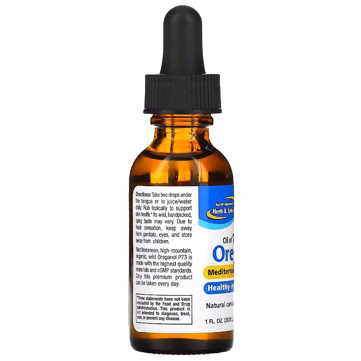 NORTH AMERICAN HERB & SPICE Oreganol P73 - 1 fl. oz. - Immune Support, Optimal Health - Unprocessed, Certified Organic, Wild Oregano Oil - Mediterranean Source - Non-GMO - 432 Servings
