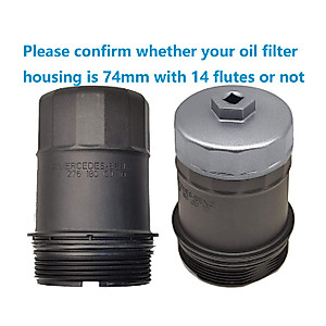 Ibetter Heavy Duty 74mm 14 Flutes Oil Filter Wrench For Volkswagen, Mercedes Benz, VW, Audi, Porsche, Mazda, Sprinter, Select Mobil1, Bosch and Mahle