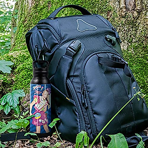 Jojo Siwa OFFICIAL Pass The Mic 24 oz Insulated Canteen Water Bottle, Leak Resistant, Vacuum Insulated Stainless Steel with Loop Cap