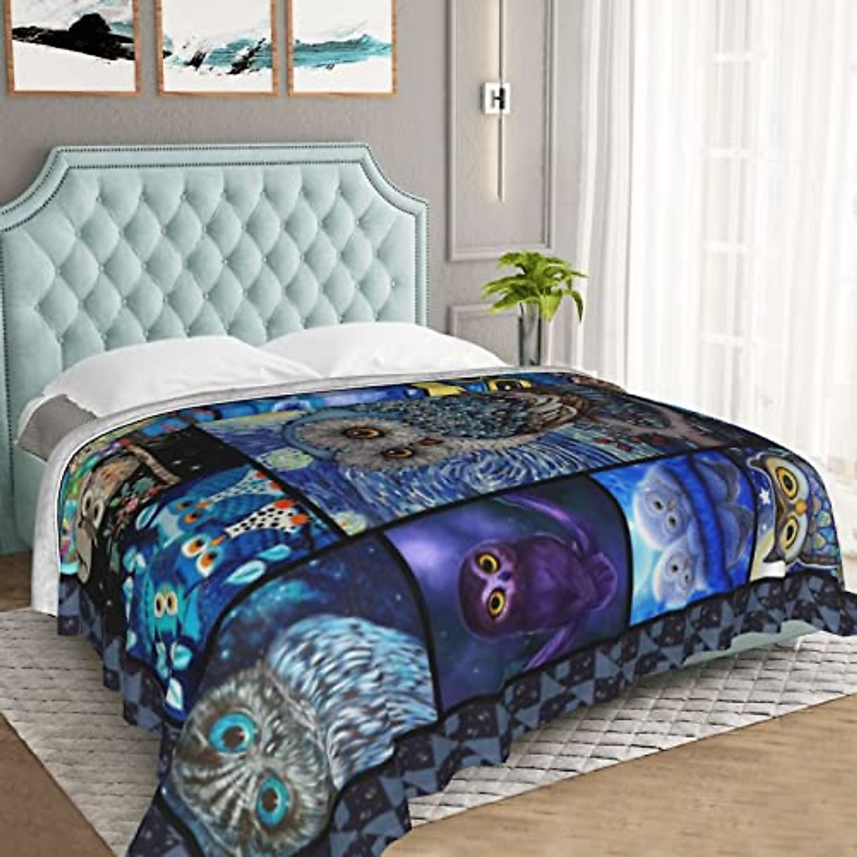 Owl Gifts for Women, Owl Blanket 50''x60'', Owl Decor, Owl Receiving Blankets Birthday Christmas Owl Lover Gifts Soft Cozy Flannel Throw Blanket for Couch Sofa All Season Owl Blankets for Girls