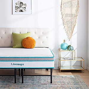 Linenspa 14 Inch Folding Metal Platform Bed Frame - 13 Inches of Clearance - Tons of Under Bed Storage - Heavy Duty Construction - 5 Minute Assembly - Full