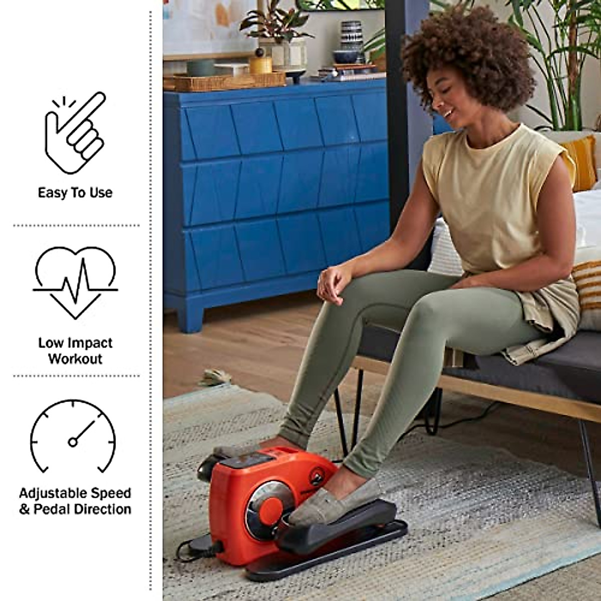 Under Desk Elliptical – Seated Exercise Equipment for a Low-Impact Workout – Work from Home Fitness Accessory by WAKEMAN