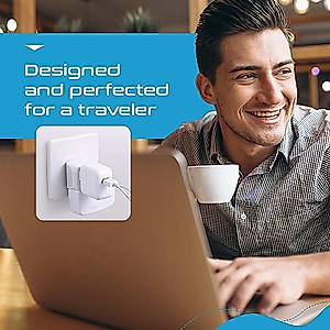 Japan, Philippines Travel Adapter Plug by Ceptics - USA 3 Pin Polarized to 2 Prong Unpolarized - Type A (3 Pack) - Dual Inputs - Ultra Compact - Perfect for Cell Phones, Tablet, Camera Chargers (CT-6)