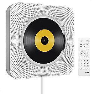 Wall Mountable CD Player with Bluetooth: Portable CD Music Player with Remote Control HiFi Sound Speaker FM Radio Support AUX/USB, Headphone Jack for Home, Kids, Kpop, Gift