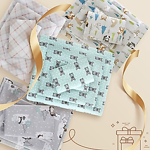 True North by Sleep Philosophy Cozy Flannel Warm 100% Cotton Sheet - Novelty Print Animals Stars Cute Ultra Soft Cold Weather Bedding Set, Twin, Blue Forest 3 Piece