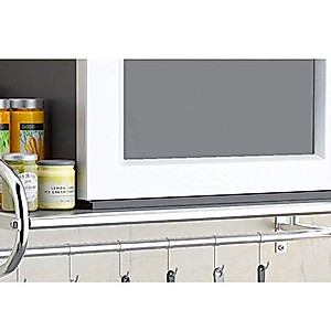 JF-XUAN Kitchen Shelf Kitchen shelf Lixin Microwave Oven Rack WallMounted 304 Stainless steel Thick steel plate with Removable hook knife holder Tableware rack (color : Silver, Size : 53 * 35.5 * 19