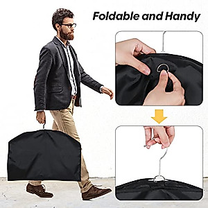 Vodiver Oxford Fabric Garment Bag Hanging Clothes Travel Suit Bag with Clear Window for Suits, Coats, T-Shirts, Jackets. (Blue, 40-inch-4 packs)