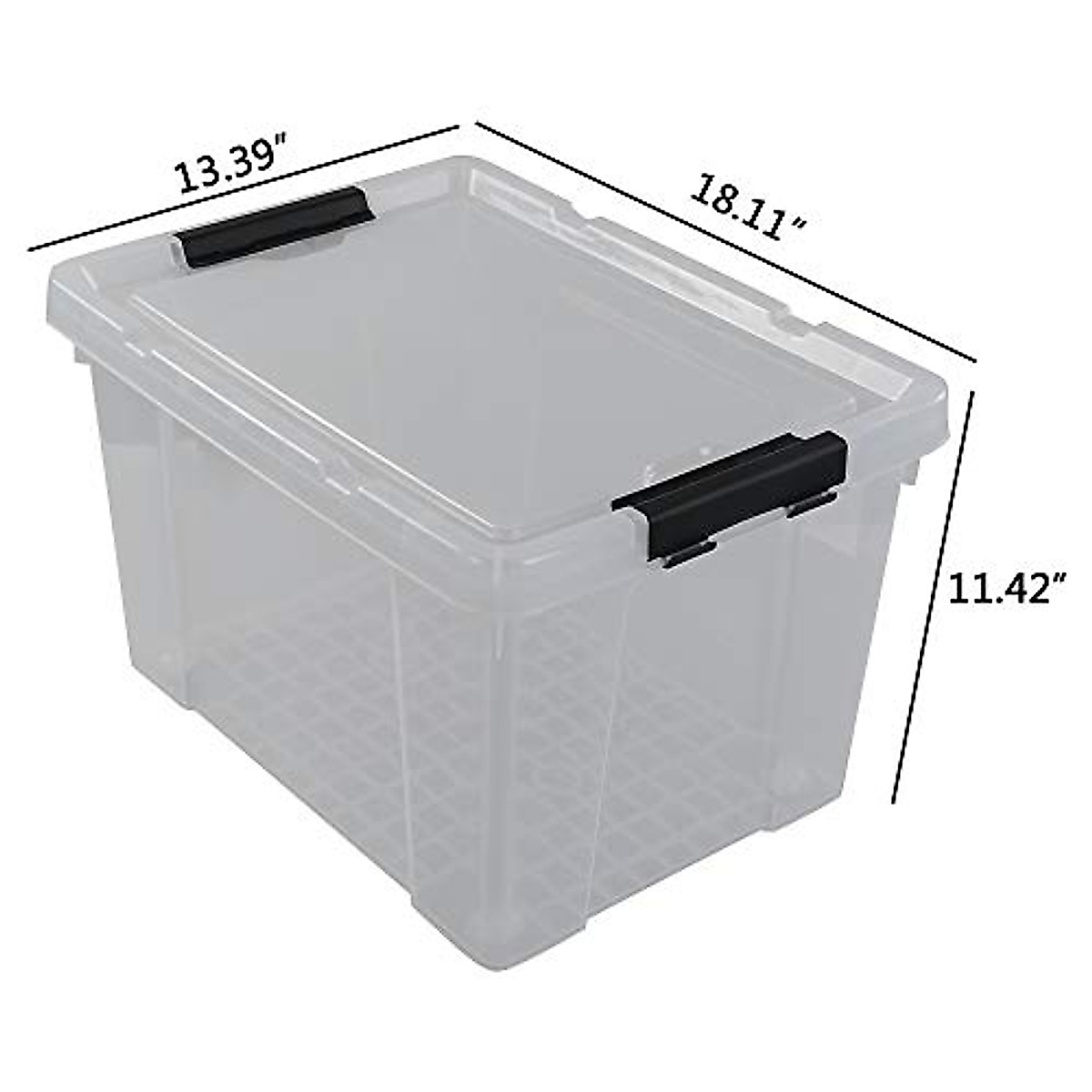 Pekky 34 Quart Clear Storage Bins with Lid, Latching Box Totes (4 Packs)