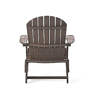 Christopher Knight Home Great Deal Furniture Milan Outdoor Rustic Acacia Wood Folding Adirondack Chair, Gray