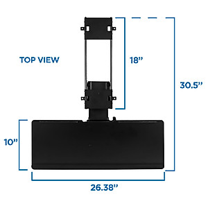 Mount-It! Under Desk Computer Keyboard and Mouse Tray, Ergonomic Keyboard Drawer with Gel Wrist Pad, Black