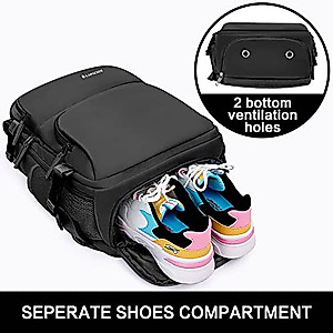 LAPACKER Travel Laptop Backpack Men Women,Business Anti Theft Carry On Backpacks with USB Charging Port Shoe Compartment Airline Approved,Water Resistant College Rucksack Fits 15.6 Inch Notebook,Black