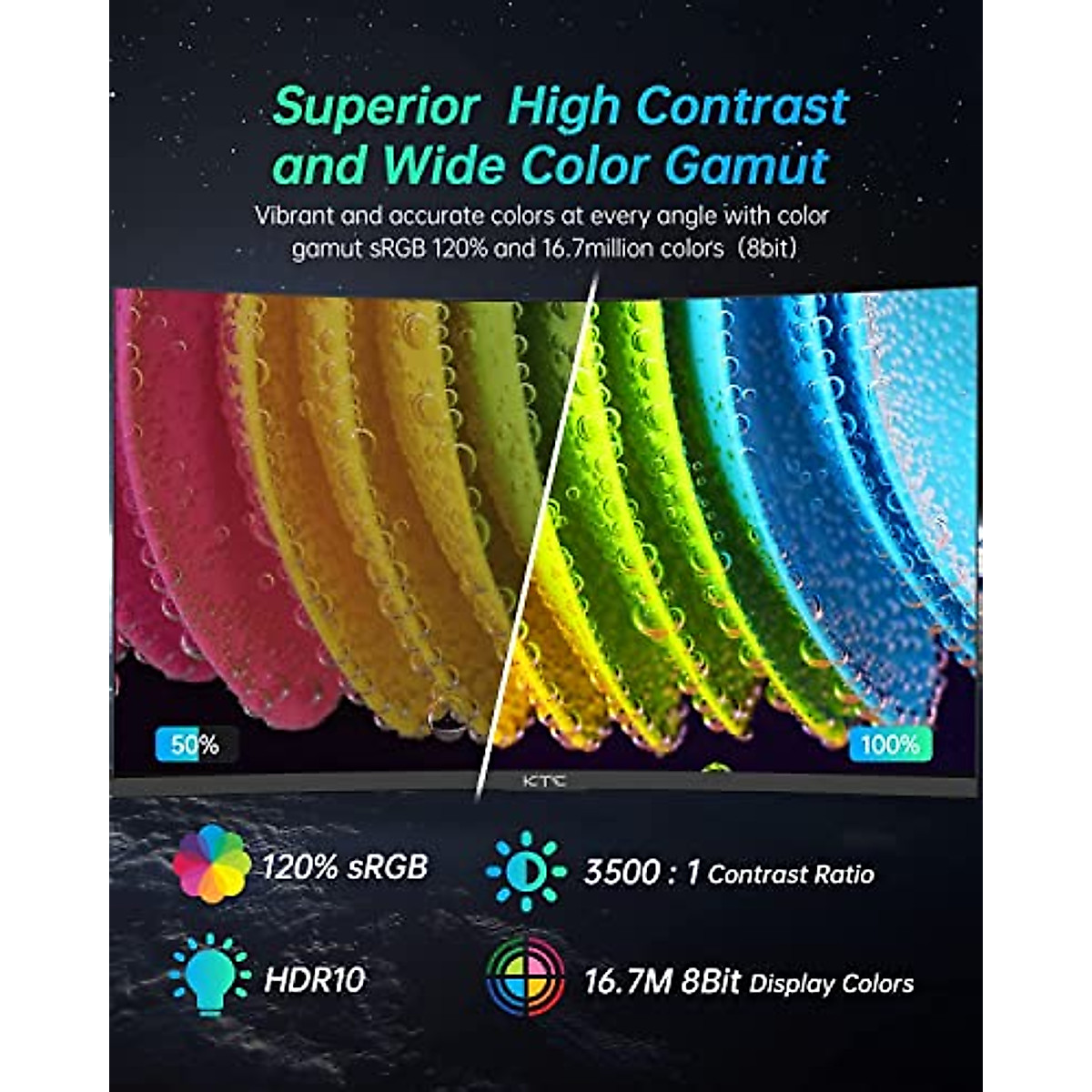 KTC 32 inch Curved Gaming Monitor, 2K 170Hz Monitor, 1440P 144Hz Monitor, 1500R Frameless, 1ms, HDR, FreeSync Premium, DisplayPort/HDMI/USB, VESA Wall Mount, PC Monitor, H32S17