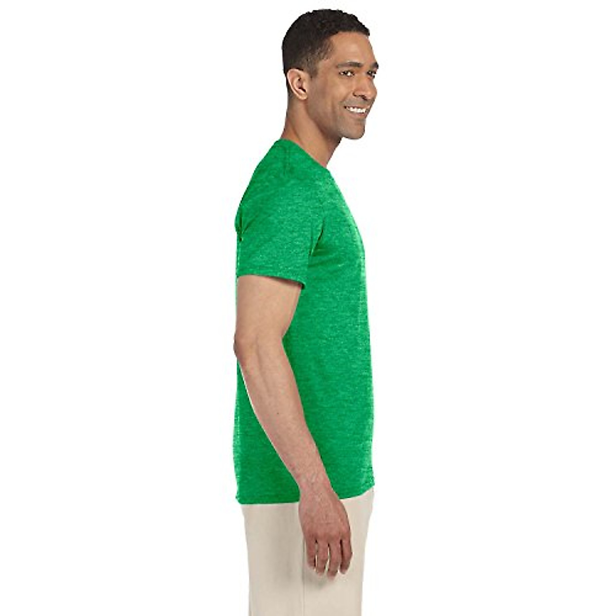 Gildan Adult Softstyle Cotton T-Shirt, Style G64000, Multipack, Heather Irish Green (2-Pack), Medium