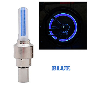 Muranba 2PCS Bike Car Motorcycle Wheel Tyre Valve Cap Flash LED Light Lamp Accessories Blue