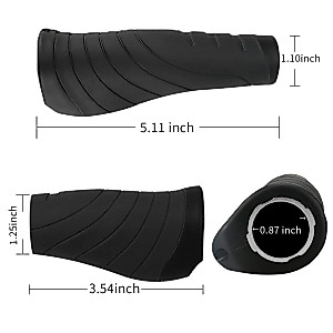 Allnice Bike Handlebar Grips Comfort Bike Grips Fit for 22.2mm Bicycle Handlebar (Black) (AB)