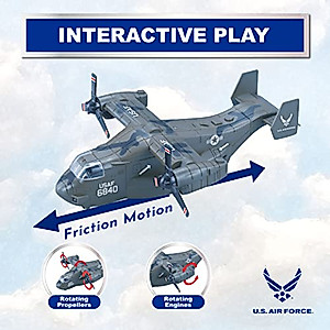 Lollipop United States Air Force Military Helicopter, V-22 Osprey Airplane, 1:72 Scale Aircraft Carrier Model, Battle/Rescue Helicopter Toy w/Sounds, 3+