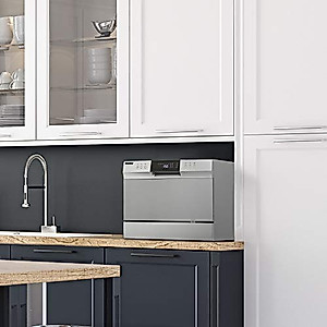 Danby DDW631SDB Countertop Dishwasher with 6 place Settings and Silverware Basket, LED Display, Energy Star