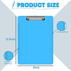 Clipboards, HERKKA 15 Pack Plastic Clipboards Low Profile Clip Standard A4 Letter Size, Office Supplies Classroom Supplies