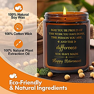 Retirement Gifts for Women-Lavender Scented Candle,Funny Female Retirement Gifts for Teacher Nurse,Gifts for Retirement Party Decorations,Happy Retired Present for Mom Grandma,Dad,Coworker