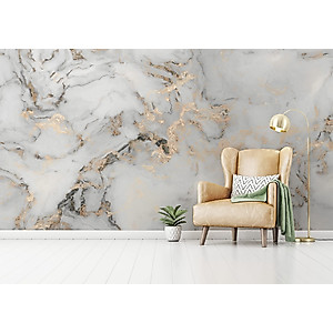 Murwall Art Wallpaper Gold Marble Wallpaper Scandinavian White Gray Smoke Wallpapers Minimalist Wall Murals