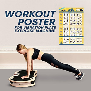 Full Body Vibration Poster Whole Body Vibration Plate Exercise Chart Workout Poster for Vibration Plate Exercise Machine