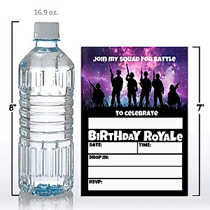 Galaxy Fort Battle Video Gaming Birthday Party Invitations, 20 5x7 Fill In Cards with Twenty White Envelopes by AmandaCreation Video Gaming Party Supplies