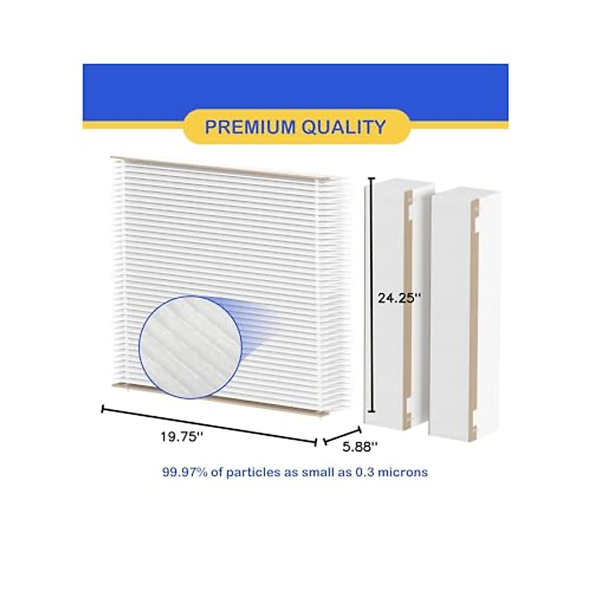 Roninby 201 Air Filter Replacement Compatible with Aprilaire 2200 2250, Space Gard 2200 Air Cleaner Purifier and Lennox PMAC-20C X0445, Compare to Part #201, MERV-10 Air Filter, 3 Pack