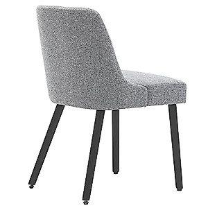 MINCETA Dining Chair,Morden Wood Leg Upholstered Kitchen Chair Set of 2,Performance Fabric in Gray