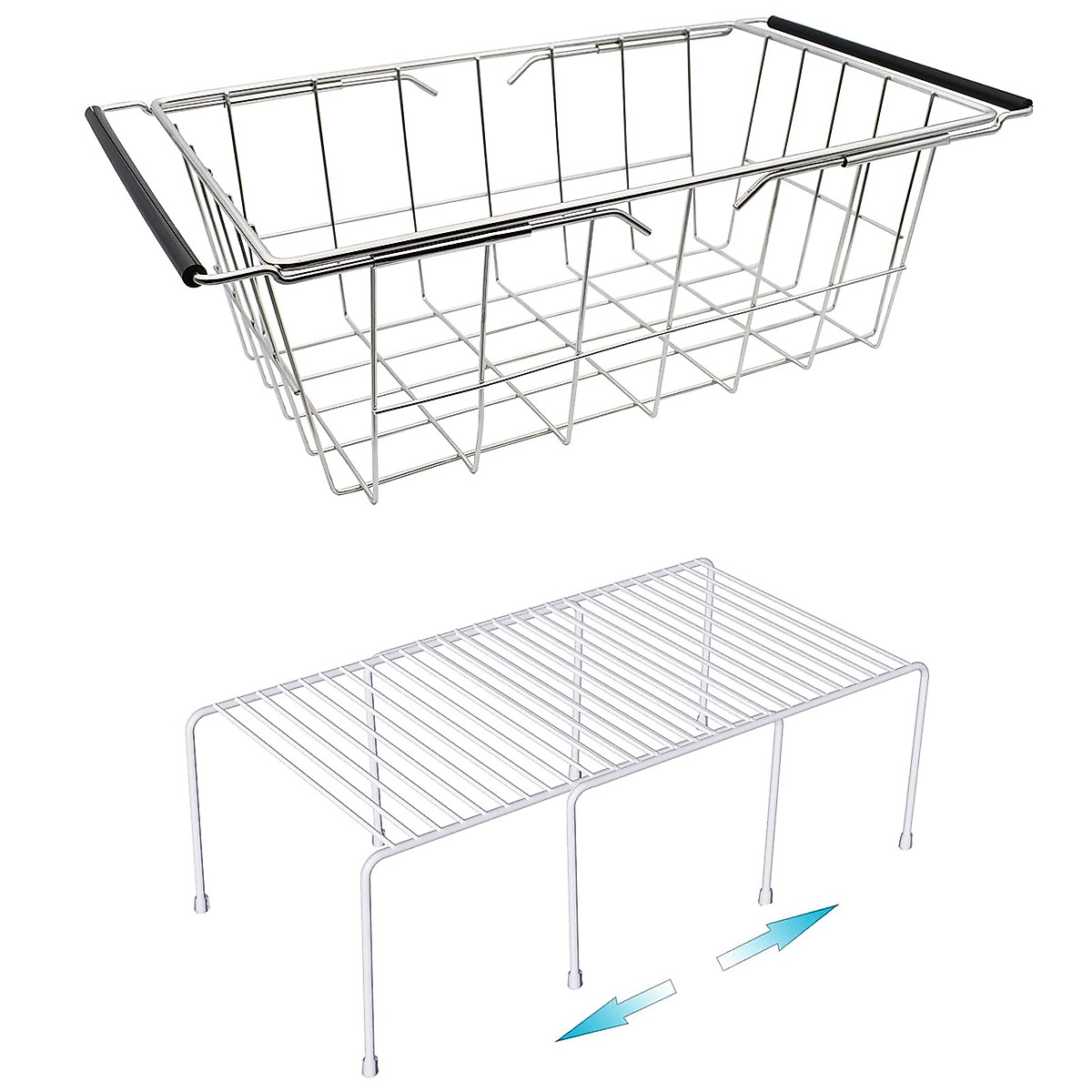 Chest Freezer Organizer Bin Expandable Wire Basket Storage, Cabinet Shelf Organizer Freezer Shelf Rack