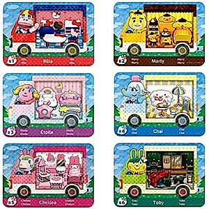 6Pcs Sanrio Animal Crossing Amiibo Card,Compatible Switch Games New Horizons stand Card(45*45mm)