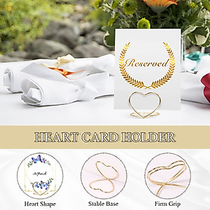 30Pcs Gold Place Card Holders for Weddings Table Card Holders Picture Holder Heart Name Card Holder Metal Place Cards for Table Setting (Heart)
