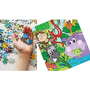 JA-RU's Mini Puzzle Pack (24 Puzzle Pack Assorted) with Resealable Travel Bag. Animal Puzzle Toys for Kids. Preschool Learning & Toddler Educational Toys Set. Party Favors Birthday Gift. 6770-24s
