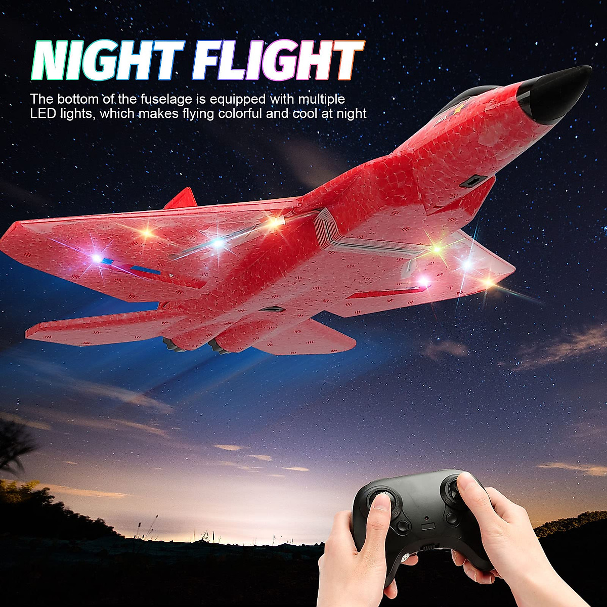 RC Plane, F22 RC Airplane Fighter Ready to Fly, 2.4Ghz 2 Channel Remote Control Plane, RC Airplanes Toy for Boys Girls Kids Beginners